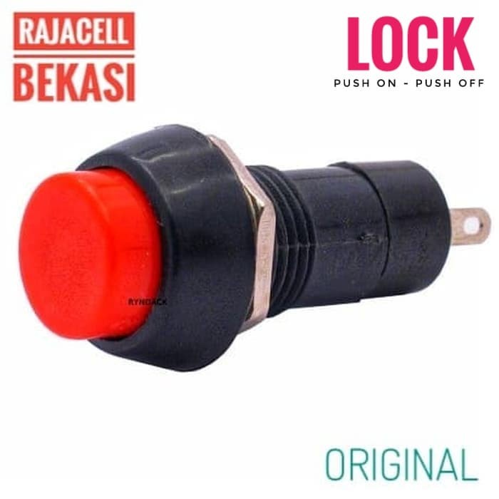 Jual Tombol Push Button PBS-11B Merah Push ON-OFF LOCK Switch locking | Shopee Indonesia