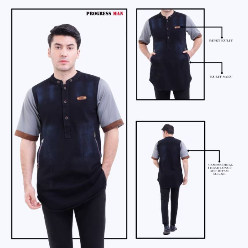 Jual BAJU KOKO DEWASA MODERN BAHAN TOYOBO IMPORT MODEL LEVIS ( M L XL ...