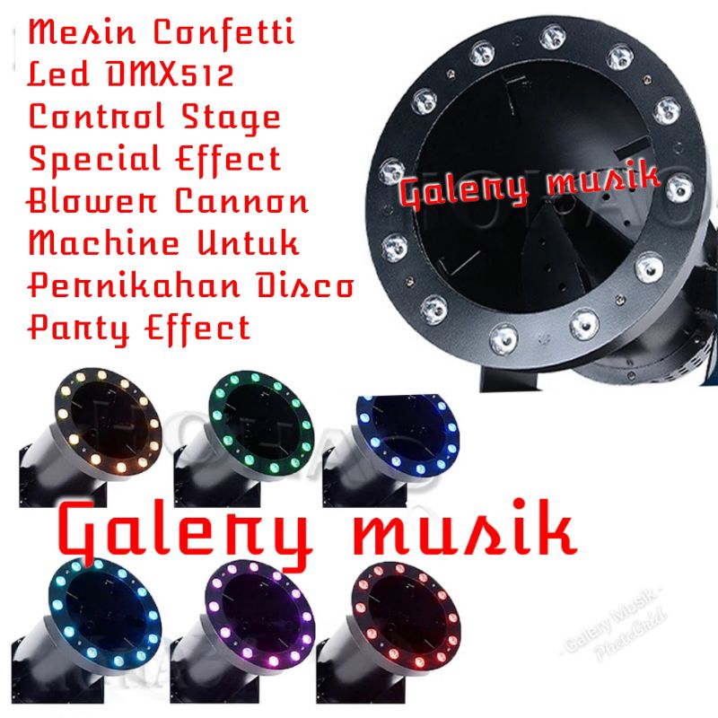 Jual Mesin Confetti Profesional 1200W LED 12*3W RGB 3IN1 Confetti ...