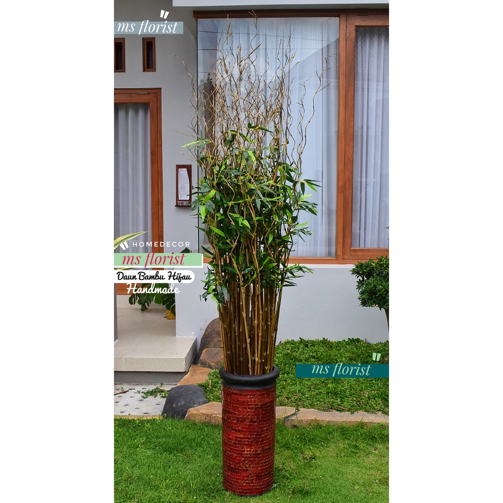 Jual Perlengkapan Rumah Bunga Dekorasi Artifisial 25 Btg Bambu Ulir ...