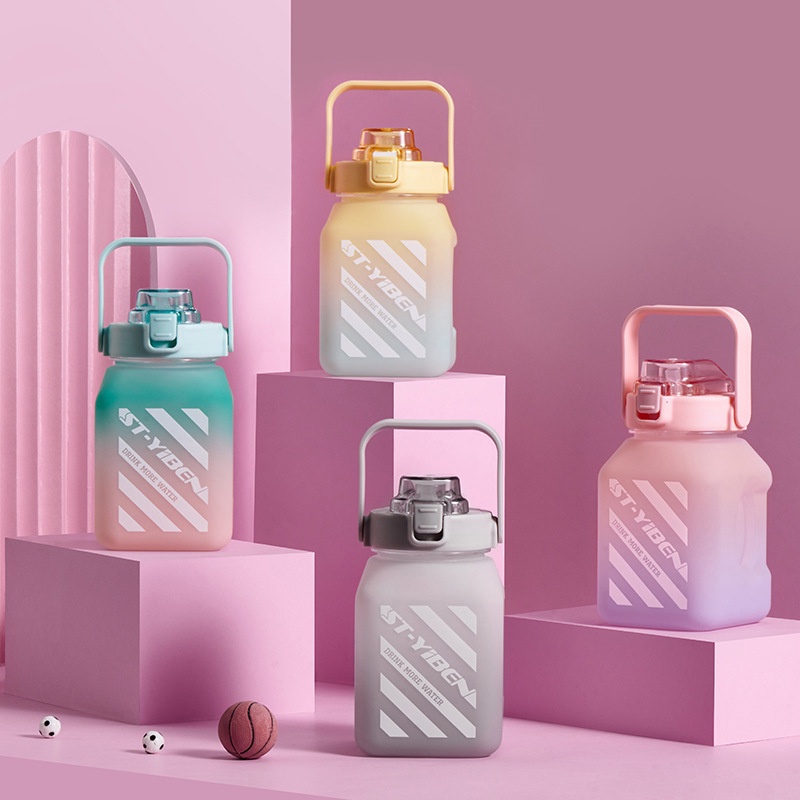 Jual BOTOL MINUM GRADASI PASTEL 1500 ML FREE STIKER 3 DIMENSI + TALI ...