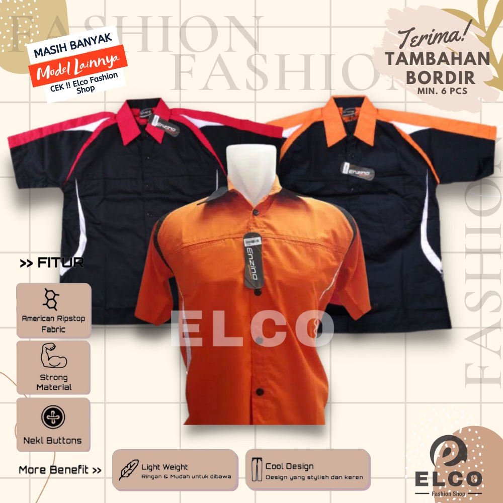 Jual Seragam kemeja baju kerja orange hitam tyt baju pdh kombinasi ...