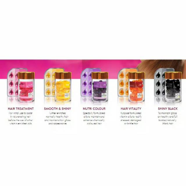 Jual Ellips Hair Vitamin Blister Sachet isi 6 / Jar Botol 50 Pink ...