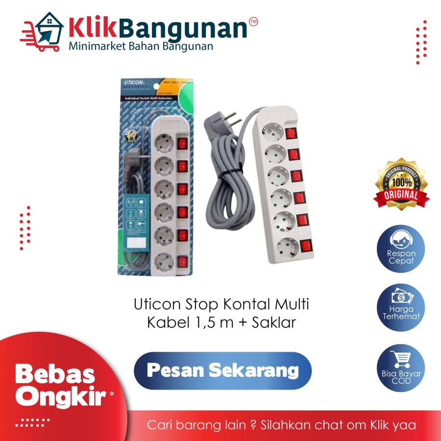 Jual Colokan Terminal Listrik Stop Kontak UTICON 2 Lubang - 6 Lubang ...