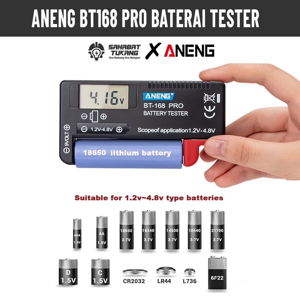 Jual ANENG BT168 Pro Baterai Tester Digital Lithium Battery Capacity ...