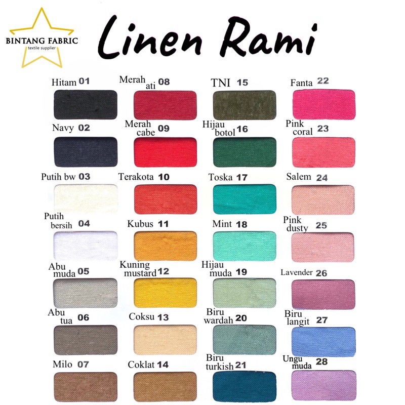 Bahan Bintang Fabric Kain KATUN LINEN RAMI 1 meter | Shopee Indonesia