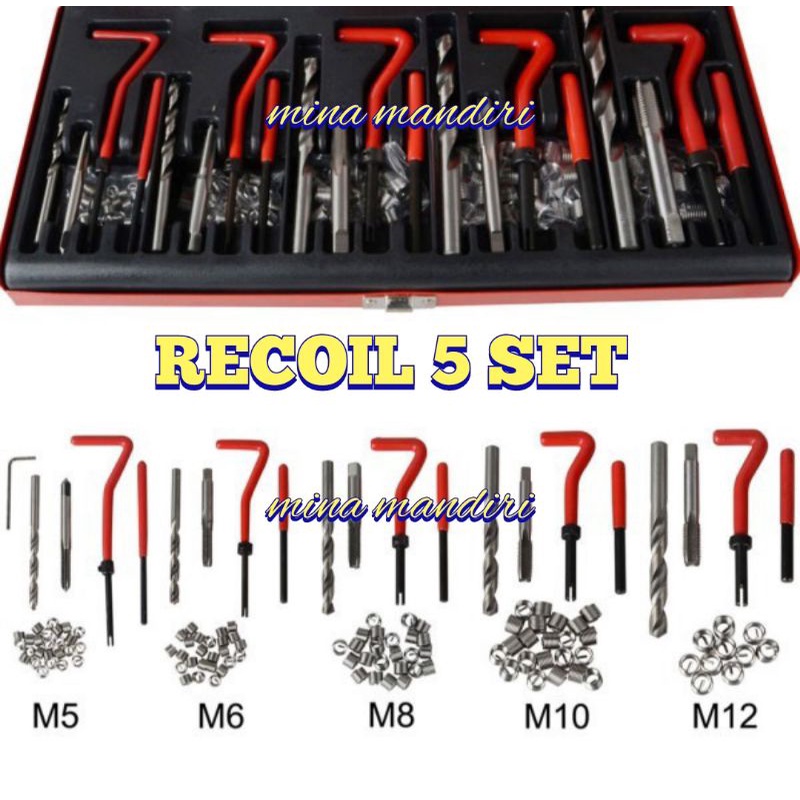 Jual Recoil Set.Alat Repair Baut Slek doll M5 M6 M8 M10 M12 Set tap bor handle dll | Shopee ...