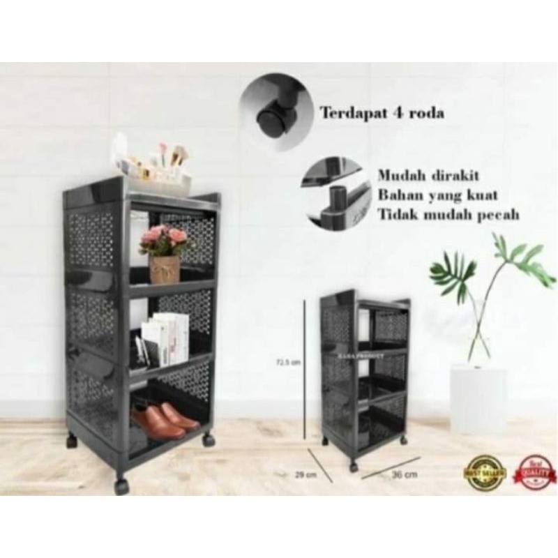 Jual RAK SUSUN ELCO 4 TINGKAT DENGAN RODA/RAK SERBA GUNA | Shopee Indonesia