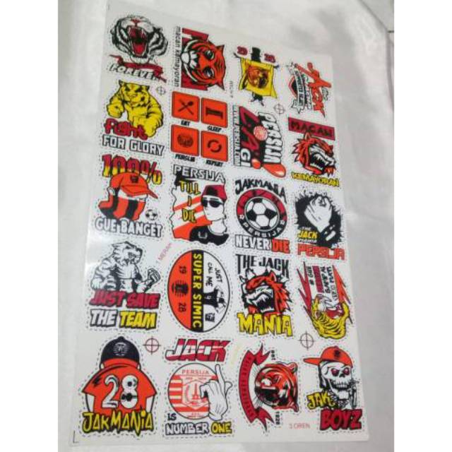 Jual Stiker Sticker Persija Jakmania lembaran ukuran sedang | Shopee ...