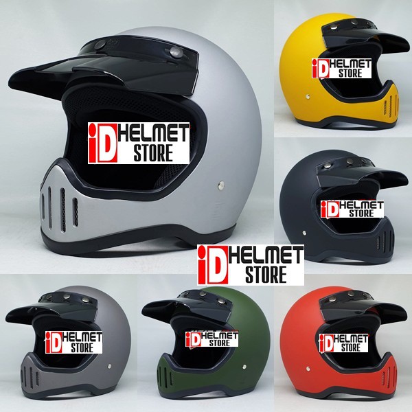 Jual Helm Cafe Racer Cakil Premium Helm Fullface FREE Extra Cheekpad ...