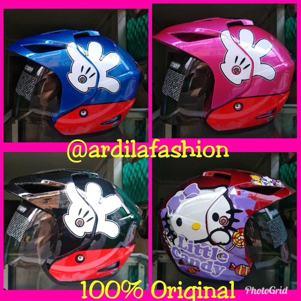 Jual PROMO HELM TAKIRA MOTIF MICKEY MOUSE DAN HELLO KITTY | Shopee ...