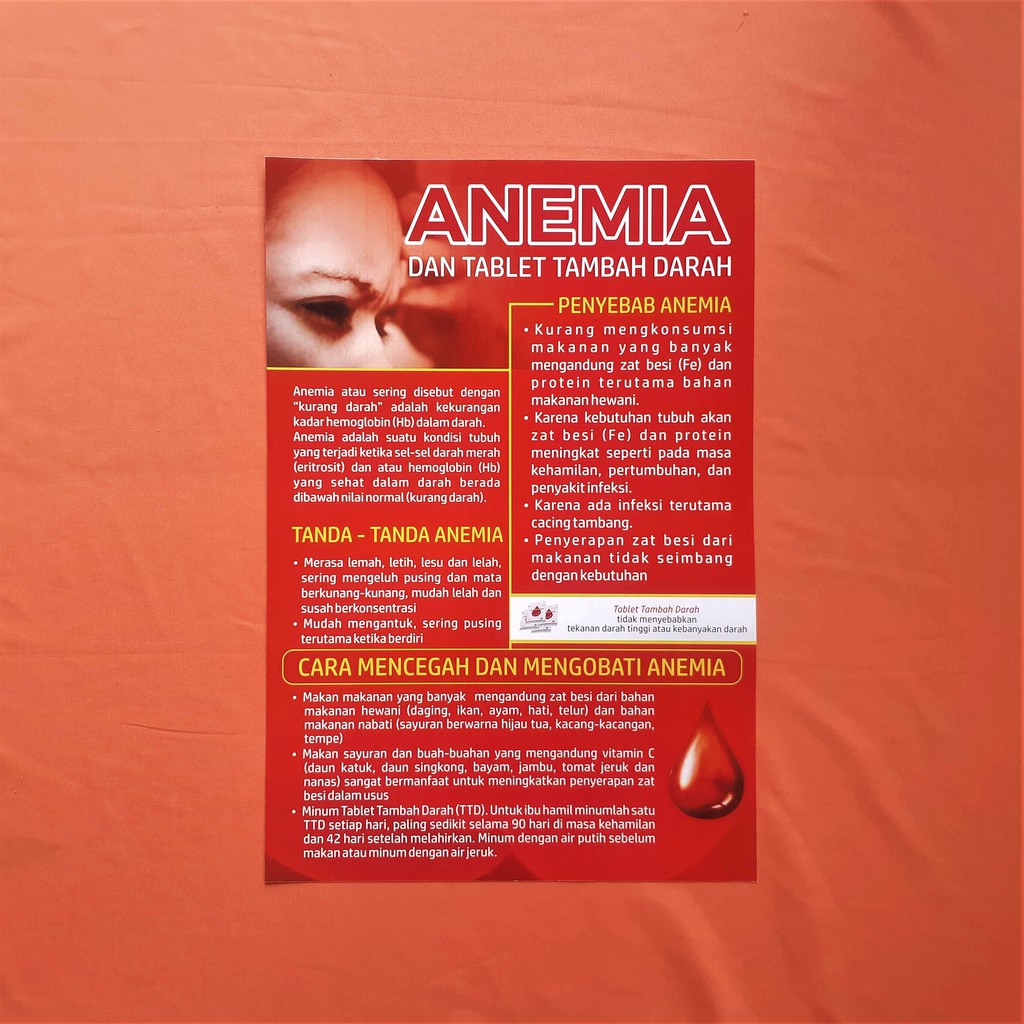 Jual Poster Anemia, Poster Bahaya Anemia, Poster Edukasi Anemia ...