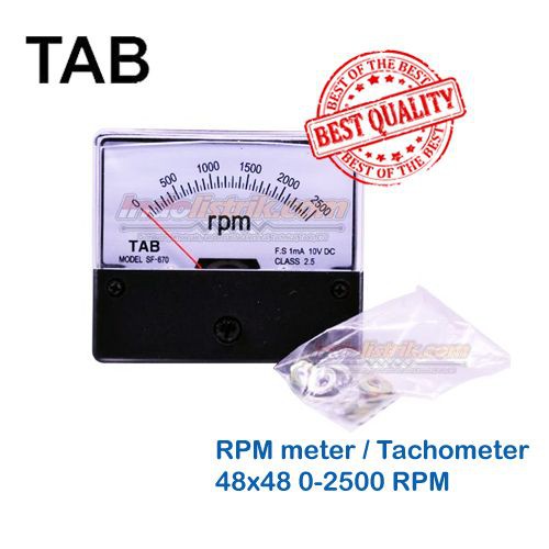 Tachometer / RPM Meter 0-2500 RPM-1mA-10VDC Analog TAB | Shopee Indonesia