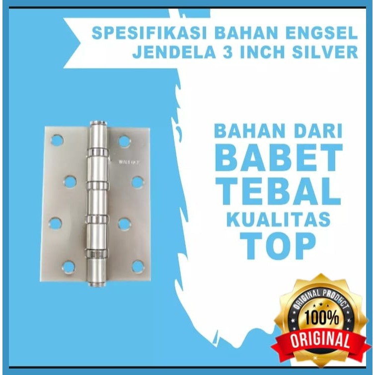 Jual Engsel Jendela 3 Inch Silver Engsel Pintu Rumah 3 Inch Engsel