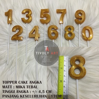 Jual Topper Cake ANGKA GOLD | Cake Topper Angka Gold Mika Tebal ...