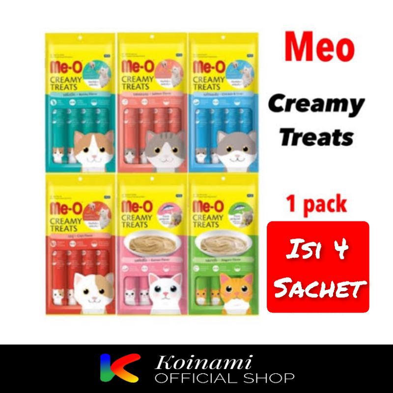 MEO CREAMY TREATS 1 PACK ISI 4 / SNACK KUCING / MAKANAN KUCING | Shopee ...