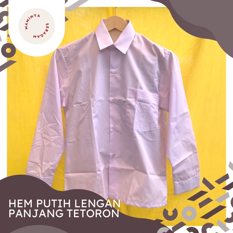 Jual seragam sekolah - hem putih lengan panjang SD SMP SMA | Shopee ...