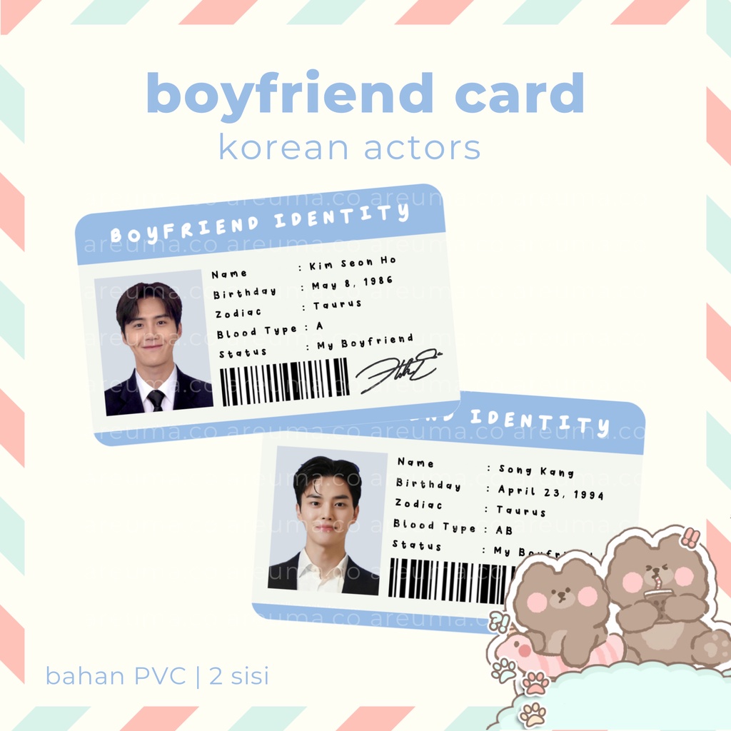Jual BOYFRIEND CARD ACTOR KOREA KIM SEON HO, JUNG HAE IN, SONG KANG ...