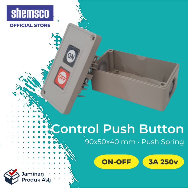 Jual AC 250v 3A ON-OFF Control Push Button CPB-2 Shemsco BT-2 TPB-2 ...
