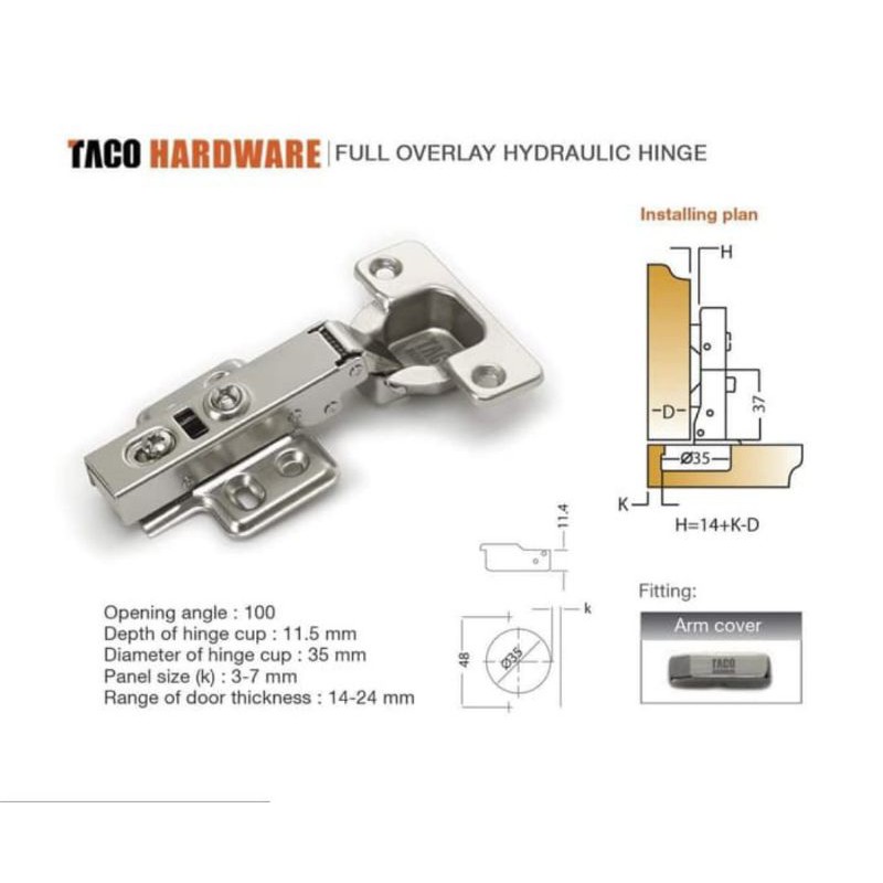 Jual ENGSEL SLOW MOTION TACO ET-01/A FULL OVERLAY HYDRAULIC LURUS ...