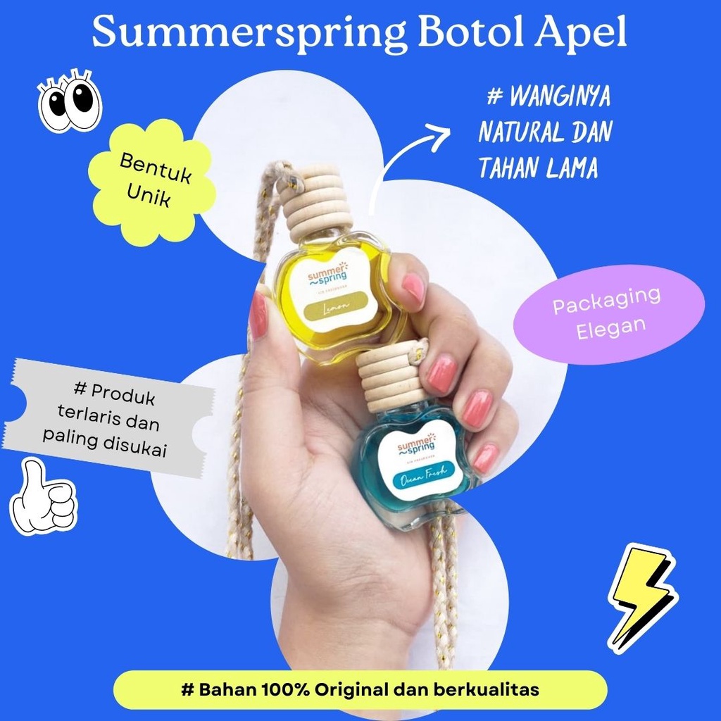 Jual Pengharum Pewangi Parfum Ruangan Summerspring Botol Apel Mobil ...