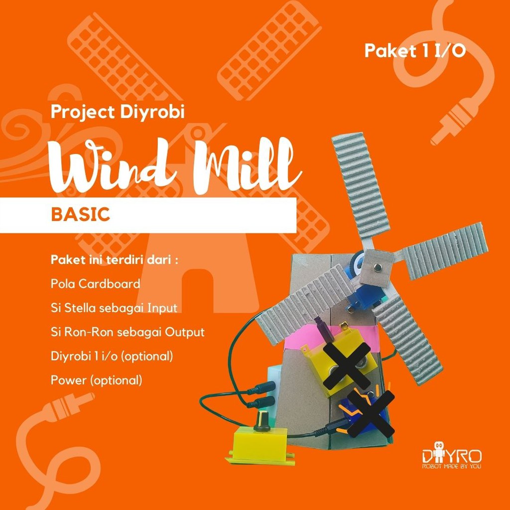 Jual Project Diyrobi : Windmill (Kincir Angin) - Cardboard Pola Only ...