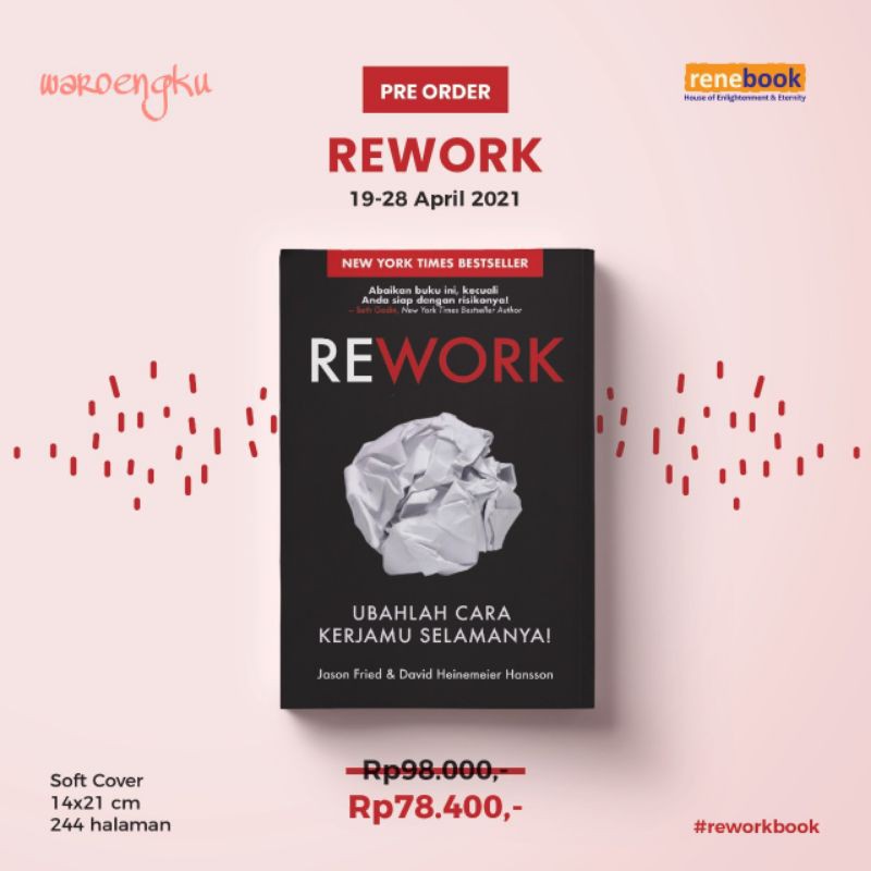 Jual Buku Rework - Jason Fried & David Heinemeier Hansson | Shopee ...