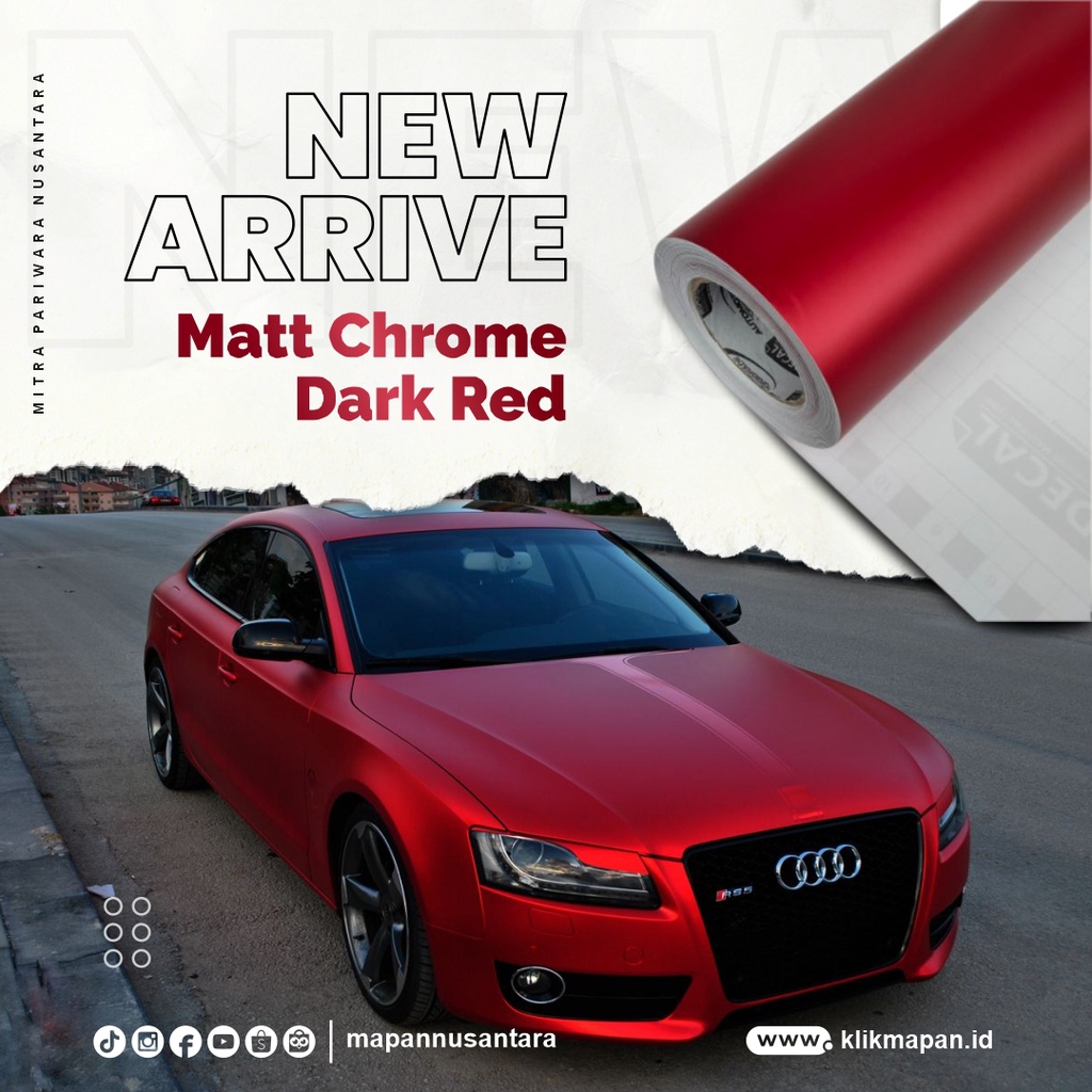 Jual Stiker Max Decal Matt Chrome Dark Red (9500 - MT03N) | Shopee ...