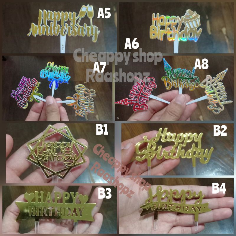 Jual Cake Topper Happy Birthday Topper Kue Mini Topper Natal Tahun Baru ...