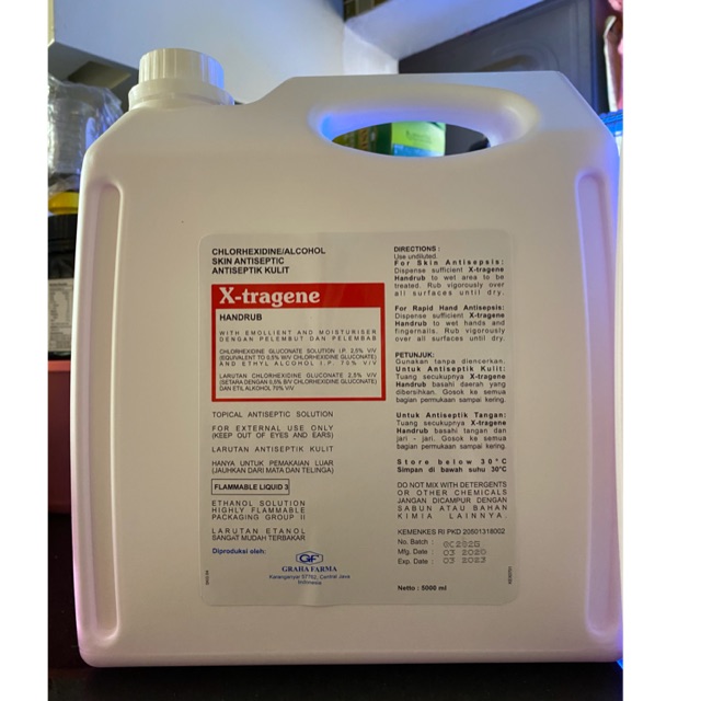 Jual X- Tragene Hand Sanitizer / Hand Rub 5 liter ( 5000ml ...