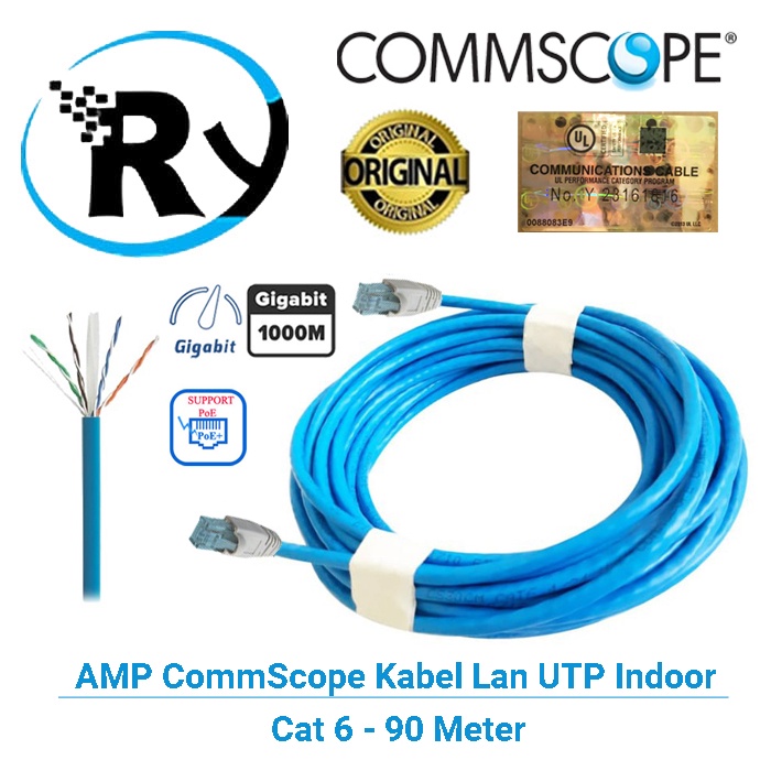 Jual Amp CommScope UTP Cat6 Kabel Lan 90Meter 90M Patch Cord Original ...