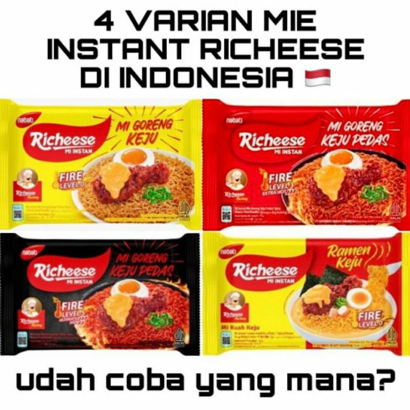 Jual MIE RICHEESE KEJU LEVEL 0/MIE GORENG KEJU PEDAS LVL 3/MIE VIRAL ...
