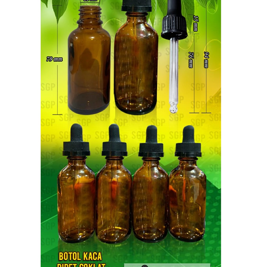 Jual Botol dropper amber/ botol liquid/ pipet kaca/ glass 60ml coklat ...