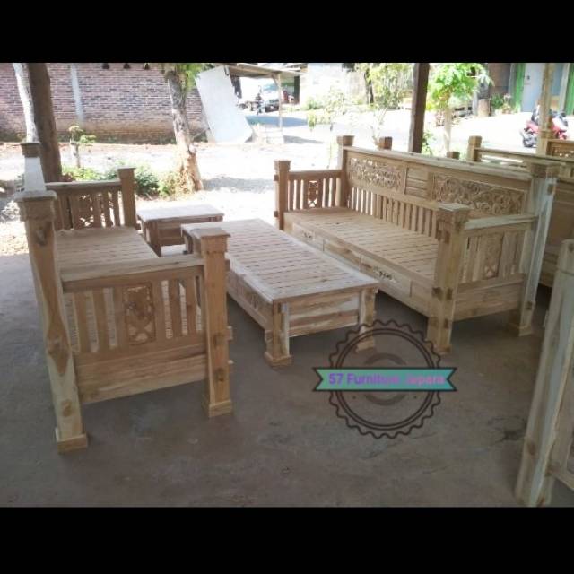 Jual Meja kursi bangku panjang jati model kuno/ klasik - bale bale ...