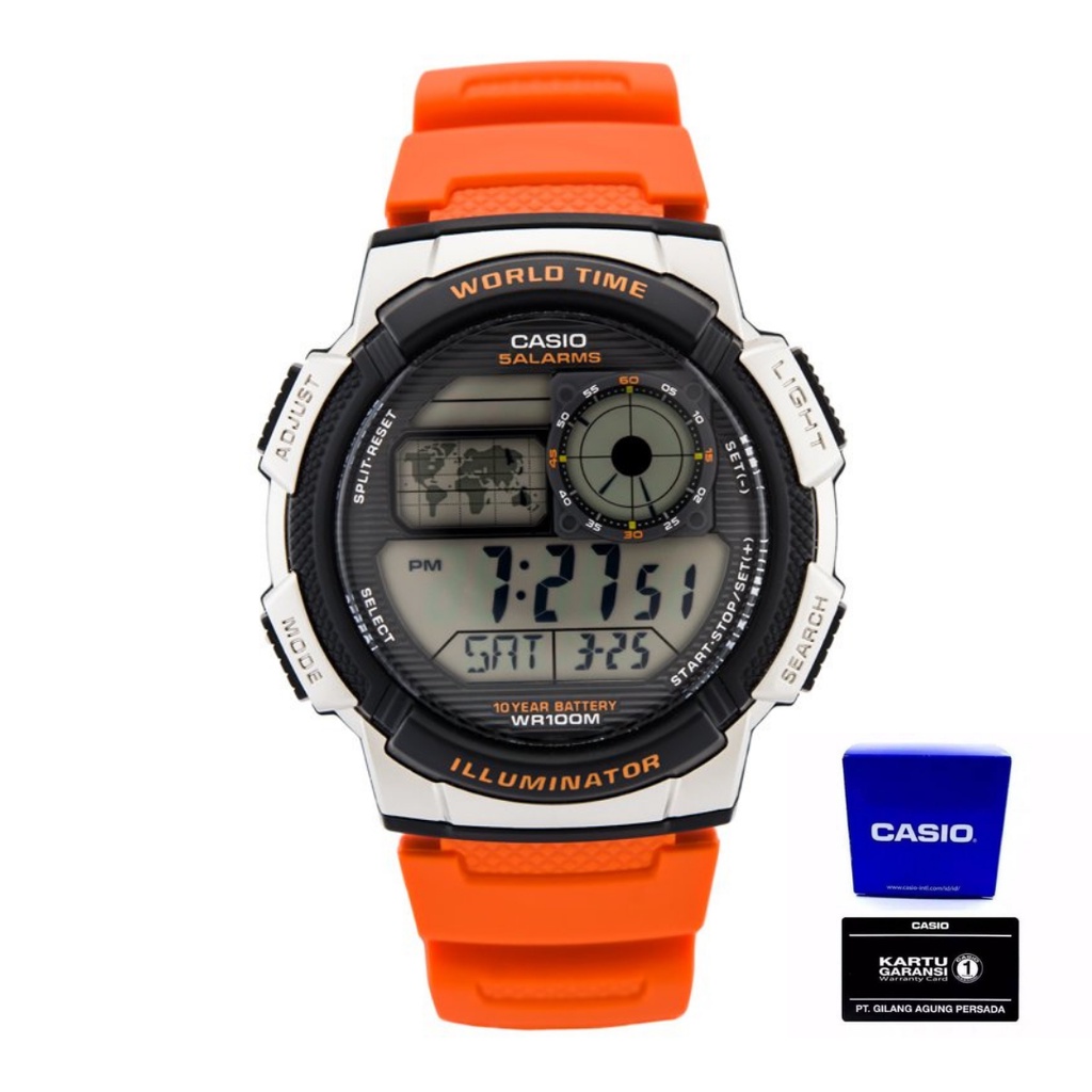 Jual Casio Pria AE-1000W-4BVDF Jam Tangan Pria Casio Original Digital Rubber Strap Indonesia ...