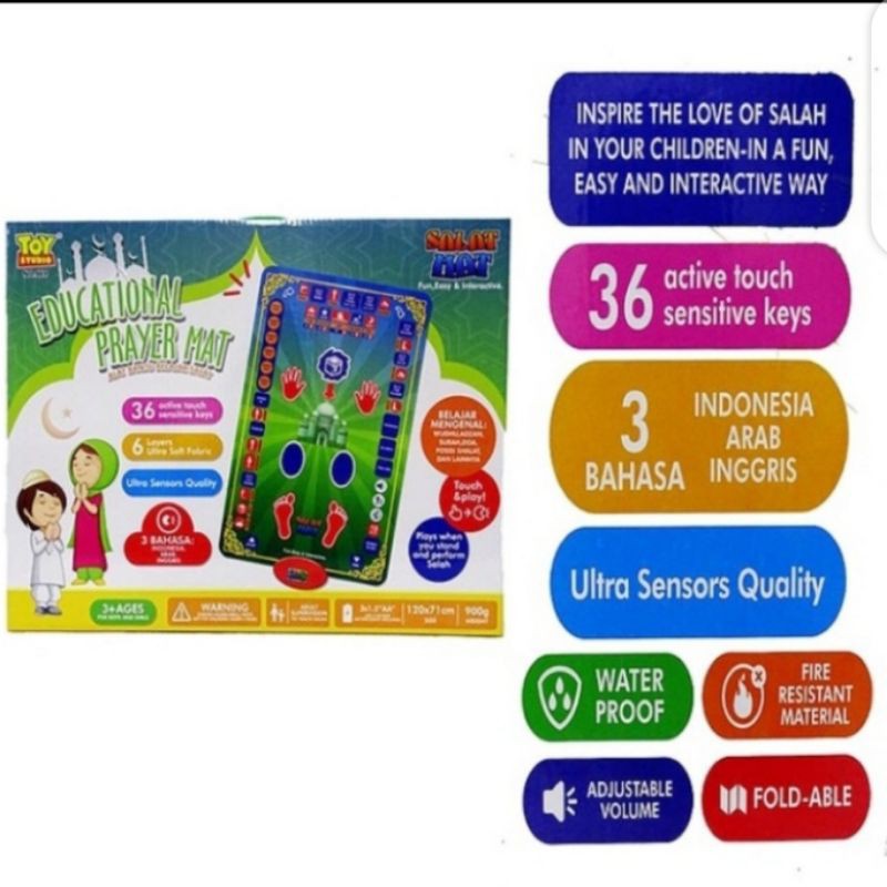 Jual smart sajadah/sajadah pintar /educational prayer Salat Mat ...