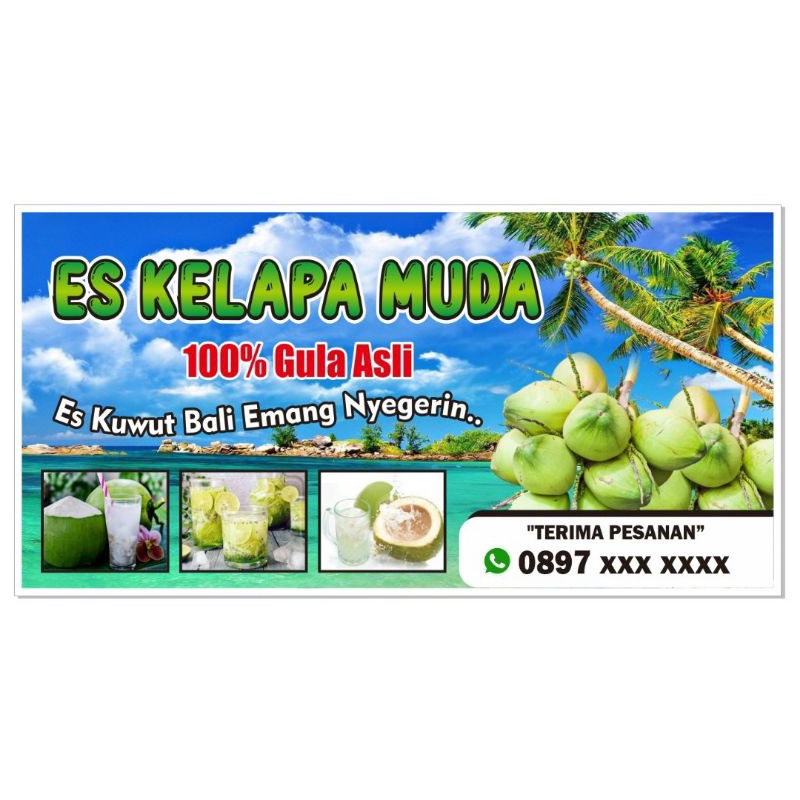 Jual Spanduk / Banner Es Kelapa Muda 2x1 | Shopee Indonesia