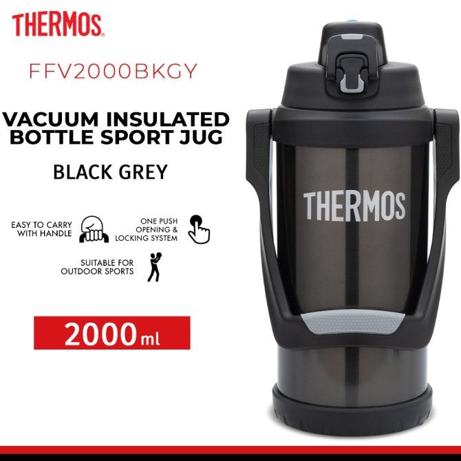 Jual Thermos Vacuum Insulated Bottle Sport Jug-Black Gray 2L(FFV-2000-BKGY) | Shopee Indonesia