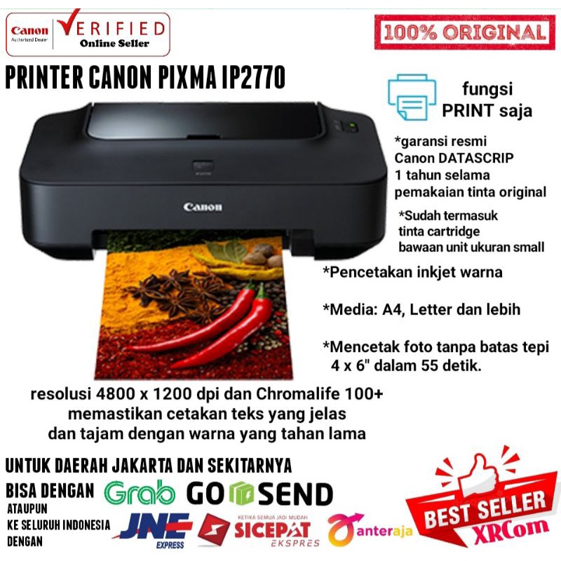Jual Printer Canon Pixma IP2770 IP 2770 fungsi print saja | Shopee ...