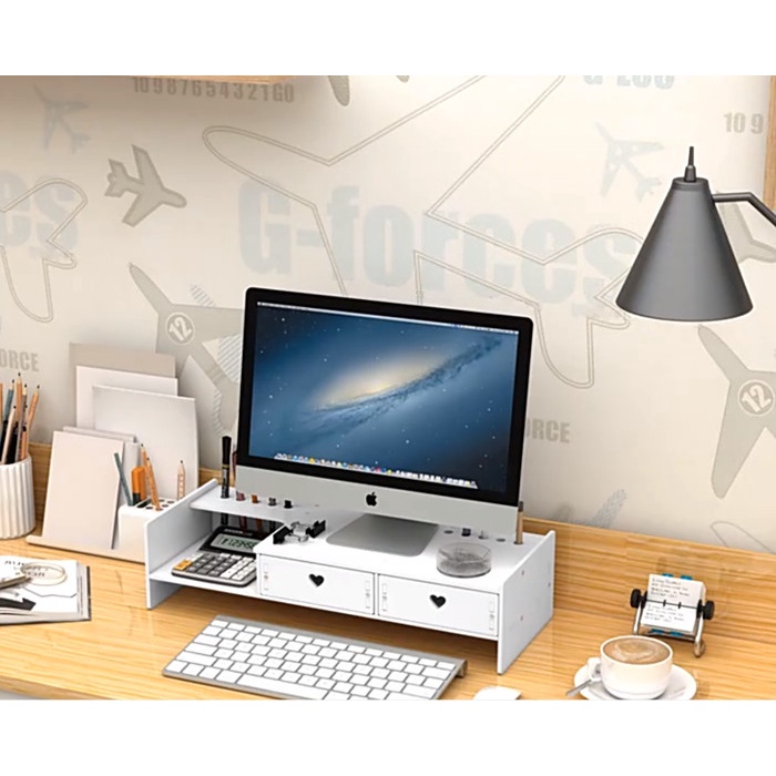 Jual Meja Laptop Portable Rak Minimalis Kayu Dekstop Laci Penyimpanan ...