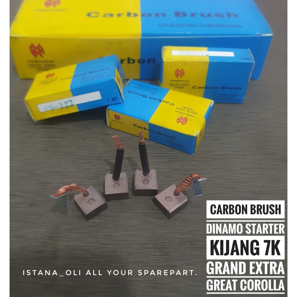 Jual Arang Carbon Karbon Brush Dinamo Starter Kijang Grand Extra 7k 1.8 Great New Corolla ...