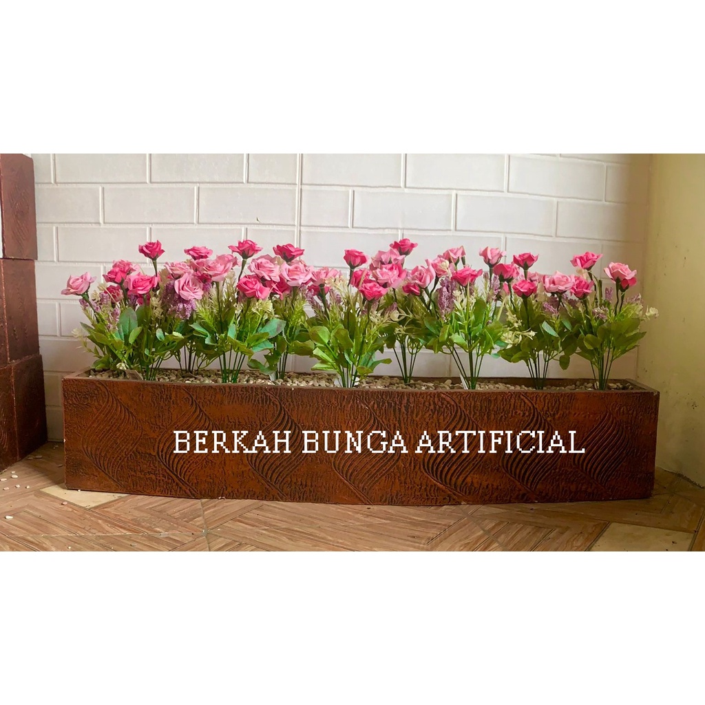 Jual Bunga Mawar Artificial Plastik Premium Partisi Hiasan Penyekat ...