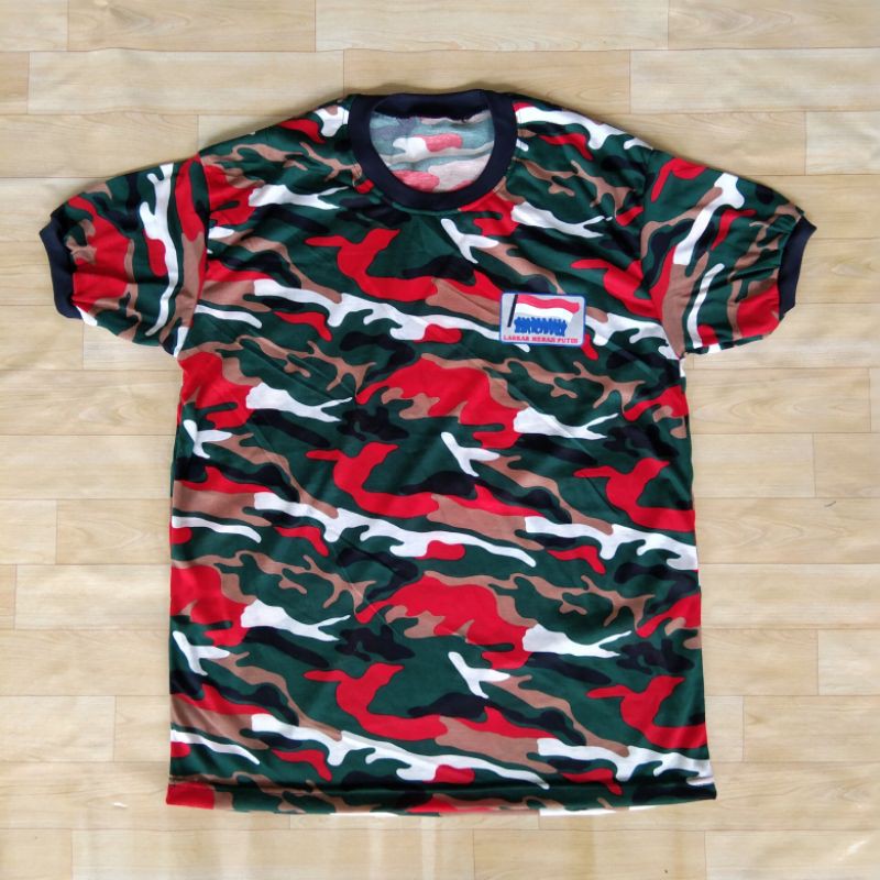 Jual KAOS LORENG LASKAR MERAH PUTIH LMP | Shopee Indonesia