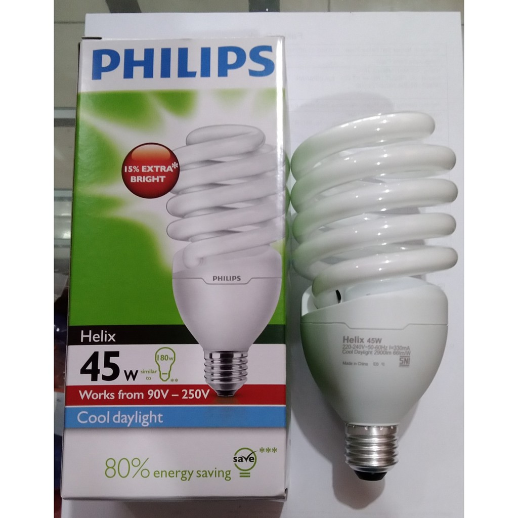 Jual PHILIPS LAMPU HELIX/TORNADO 45 WATT PUTIH | Shopee Indonesia