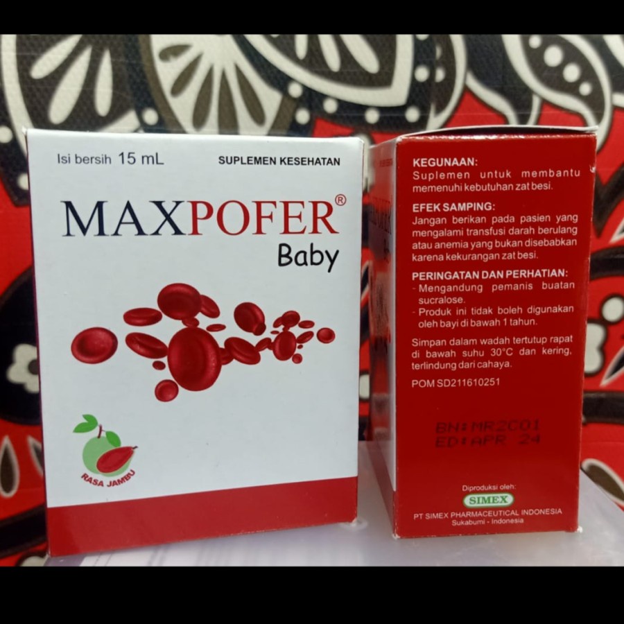 Jual MAXPOFER BABY LIPOFER MEMENUHI KEBUTUHAN ZAT BESI BAYI (BOTOL 15 ...