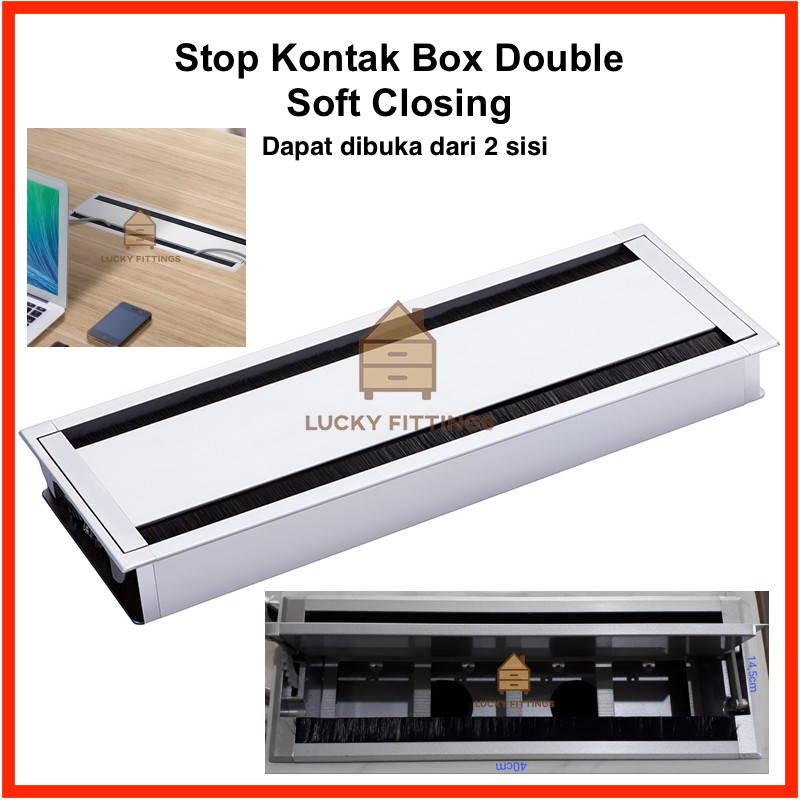 Jual Stop Kontak Box DOUBLE Tutup Lubang Kabel Kotak Meja Kerja Meeting ...