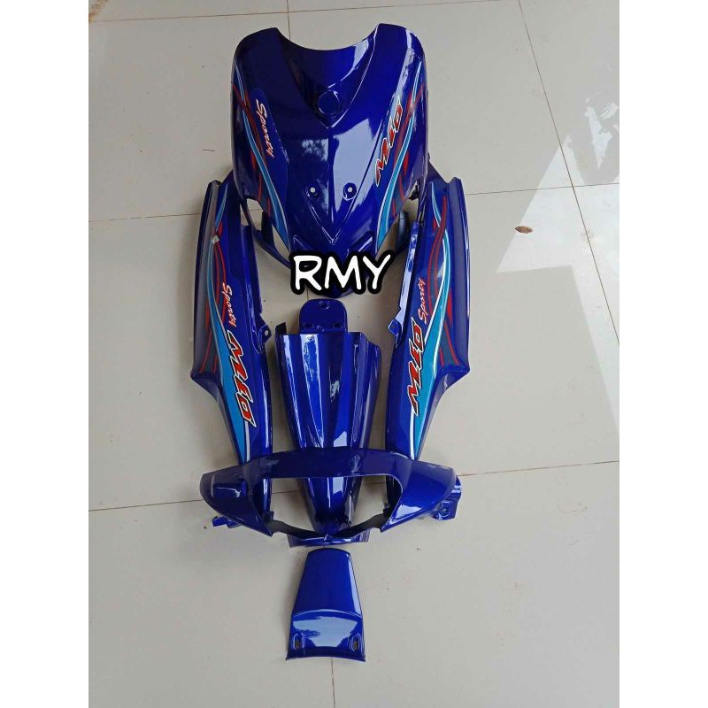 Jual Full Body Yamaha Mio Sporty Warna Biru Plus Striping | Shopee ...