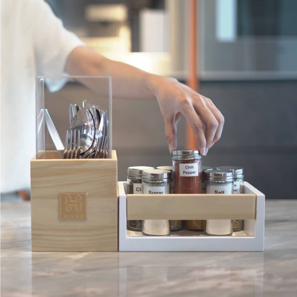 Jual Hikko Spice and Utensil Rack/Tempat Sendok dan Rak Bumbu | Shopee ...
