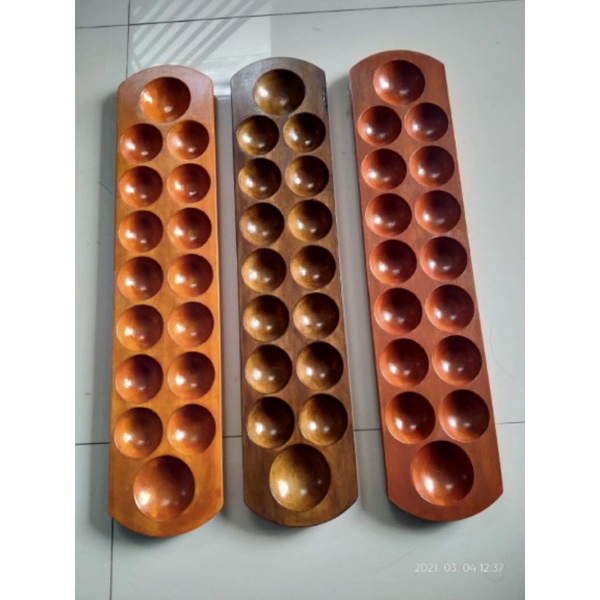 Jual Congklak kayu+biji kerang plitur/mainan tradisional congklak ...