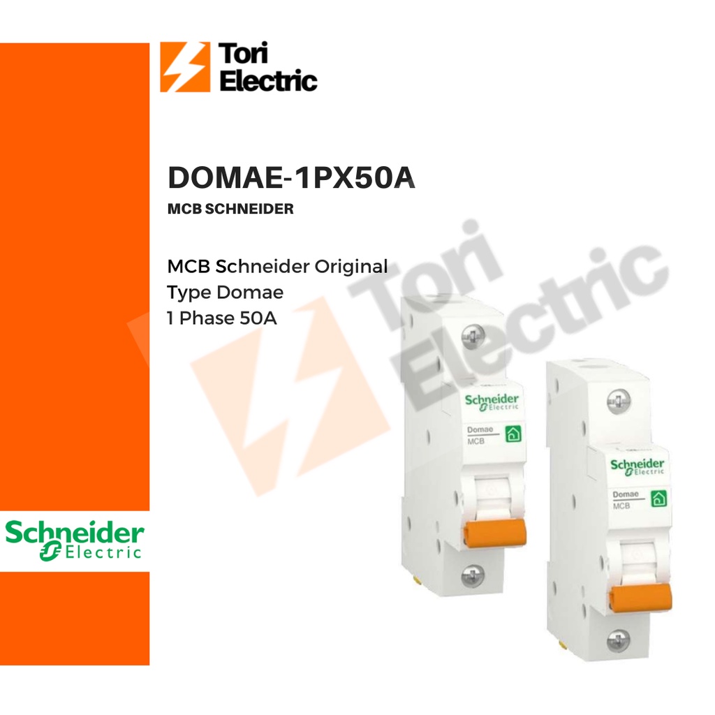 Jual SCHNEIDER MCB DOMAE DOMAE-1PX50A 1 PHASE 50A | Shopee Indonesia